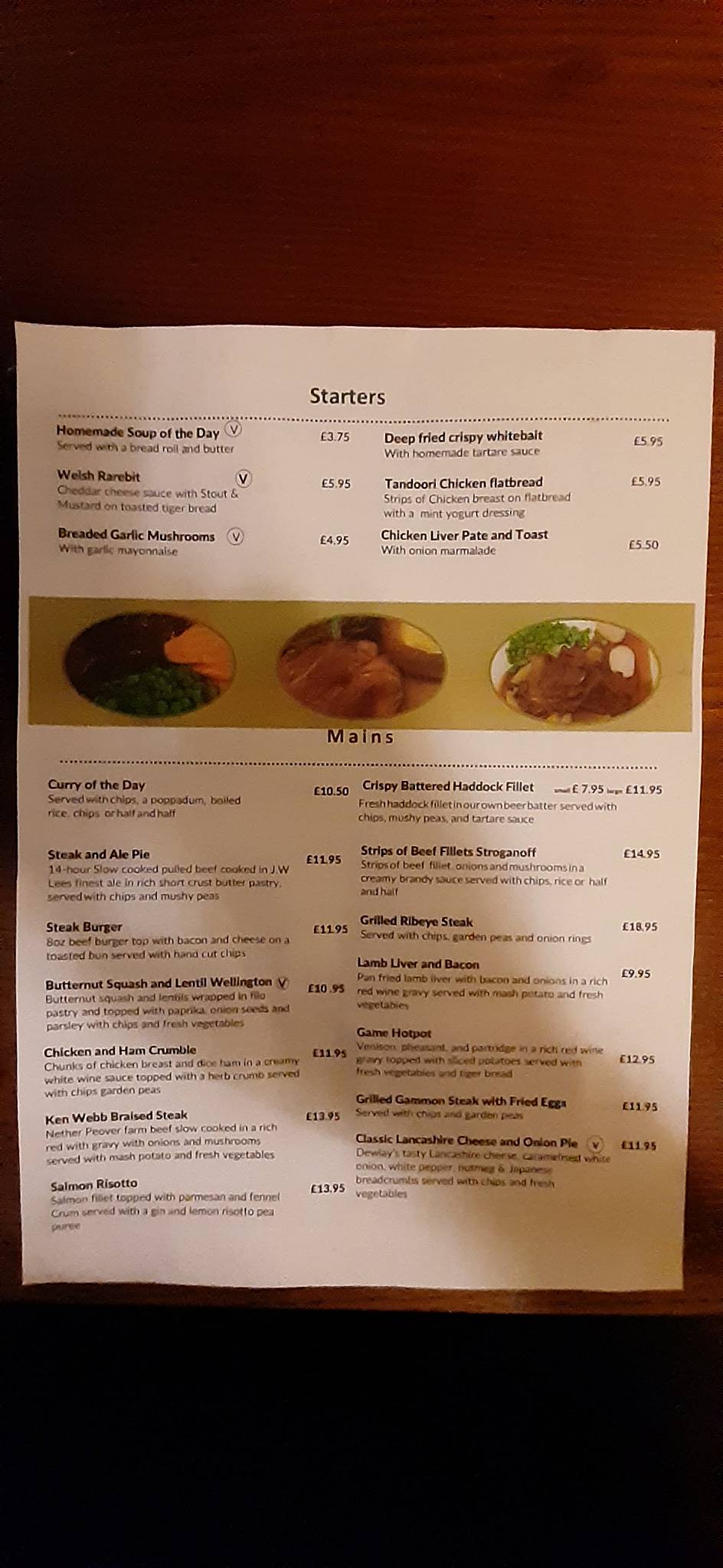 Menu at The Ring O' Bells pub & bar, Frodsham, 2 Bellemonte Rd
