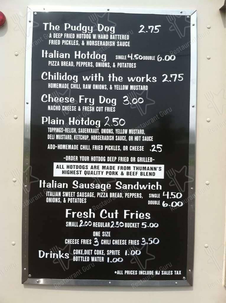 Menu at Pudgy's Street Food, Flemington