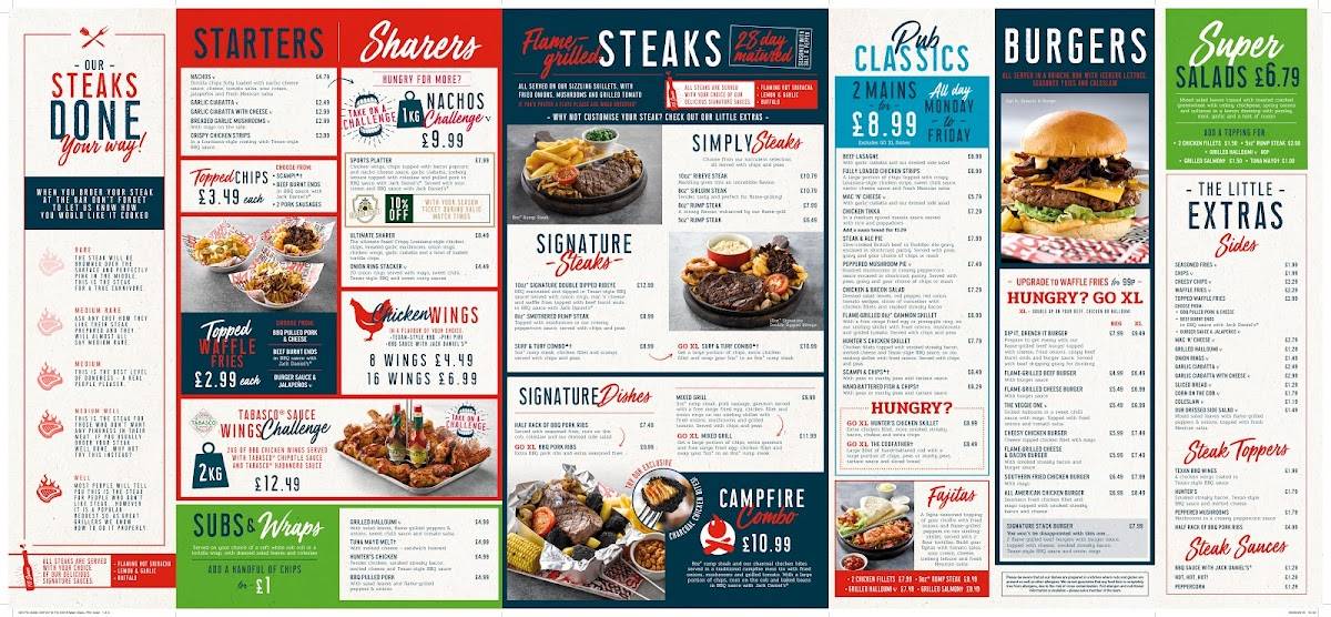 Menu at Punch & Judy pub & bar, Ipswich