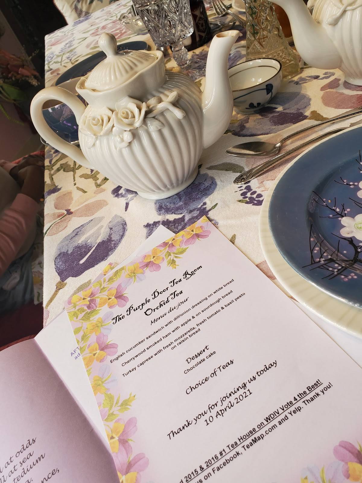 Menu at Purple Door Tearoom cafe, Ferndale