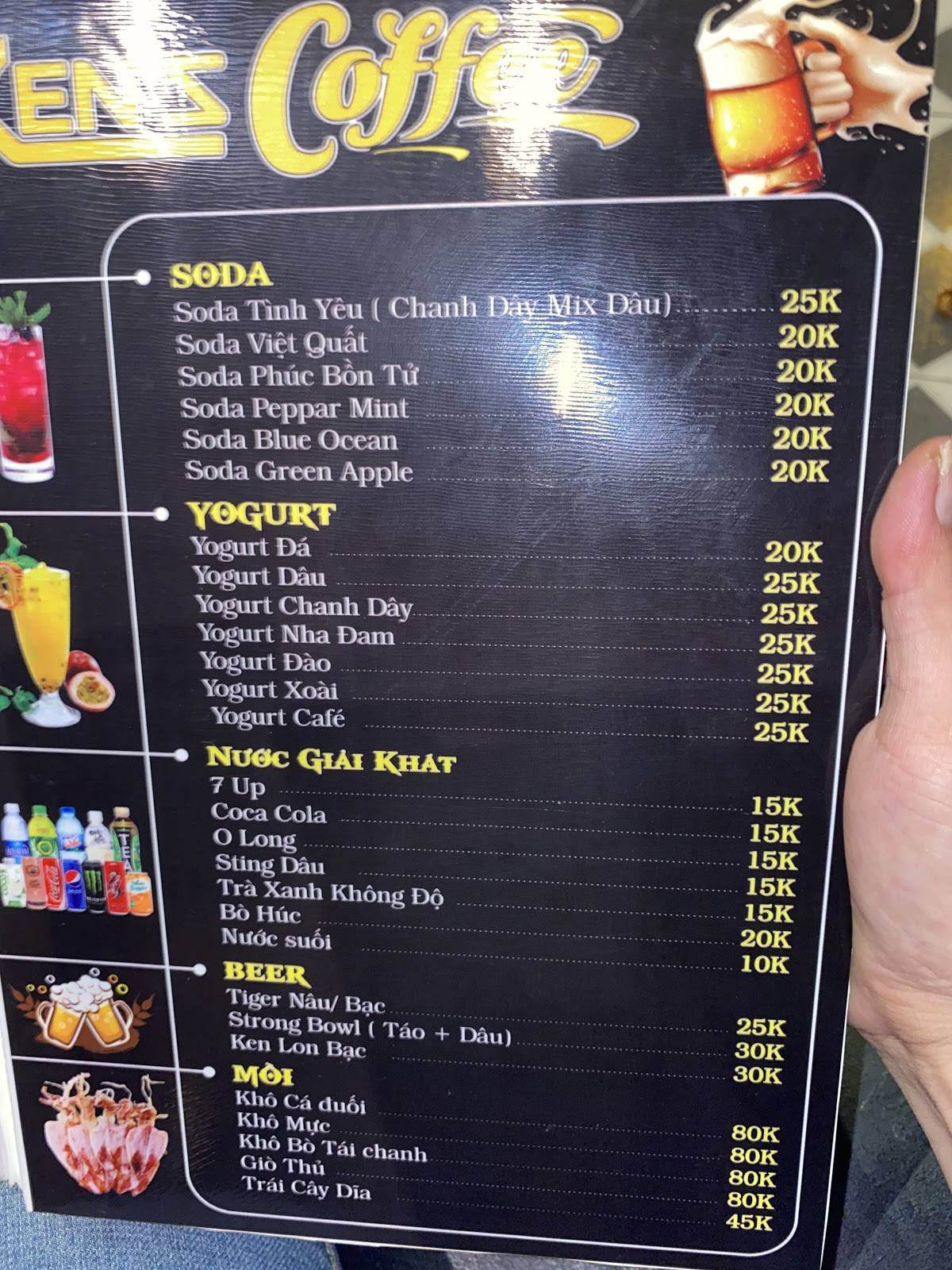 Menu at Quán cafe gần đây view đẹp KEN'S COFFEE, Ho Chi Minh City