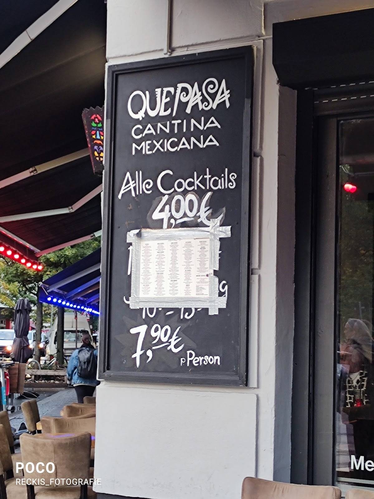 Menu at Que Pasa restaurant, Berlin, Skalitzer Str. 107