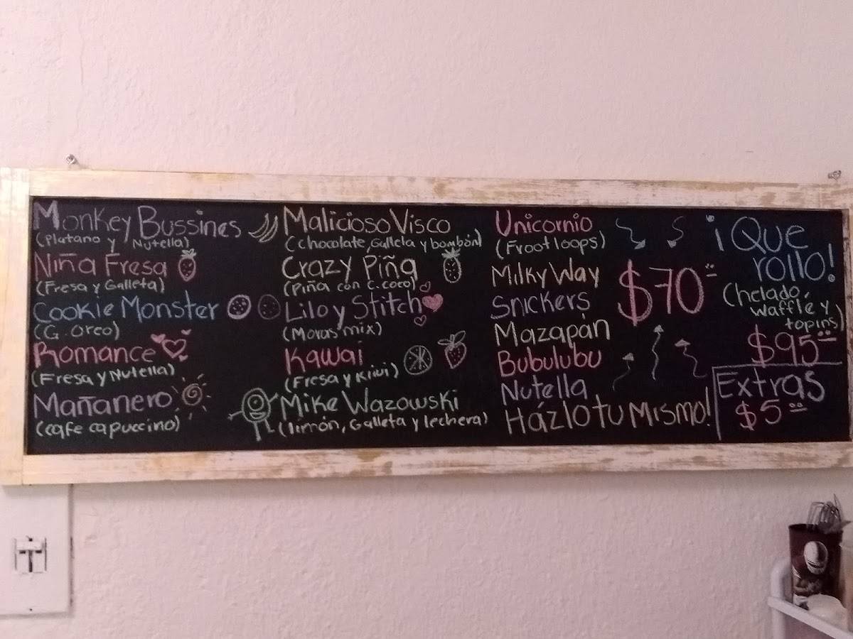 Menu at Que rollo!, San José del Cabo