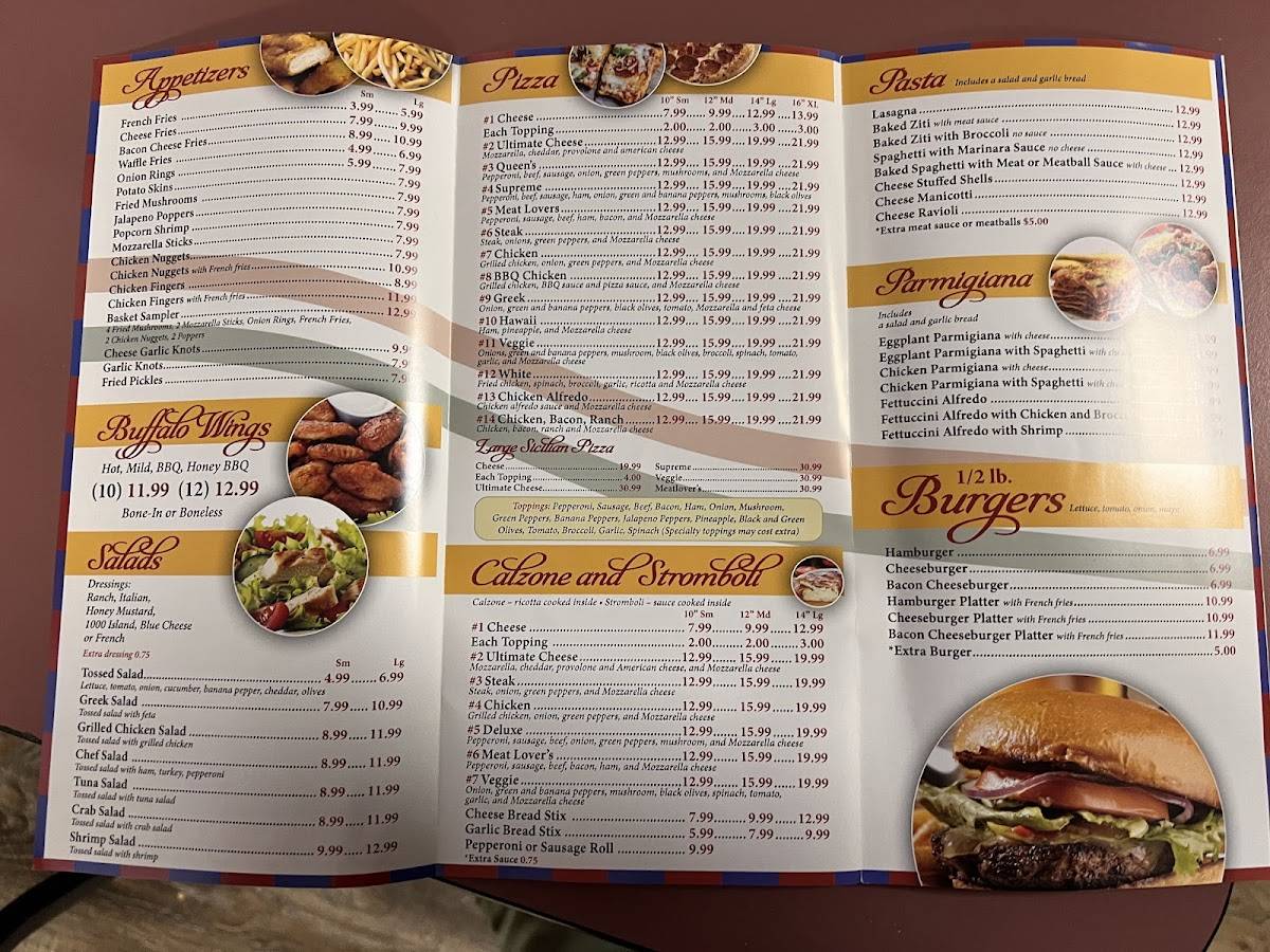 Menu at Queen's Pizza & Subs pizzeria, Rich Creek
