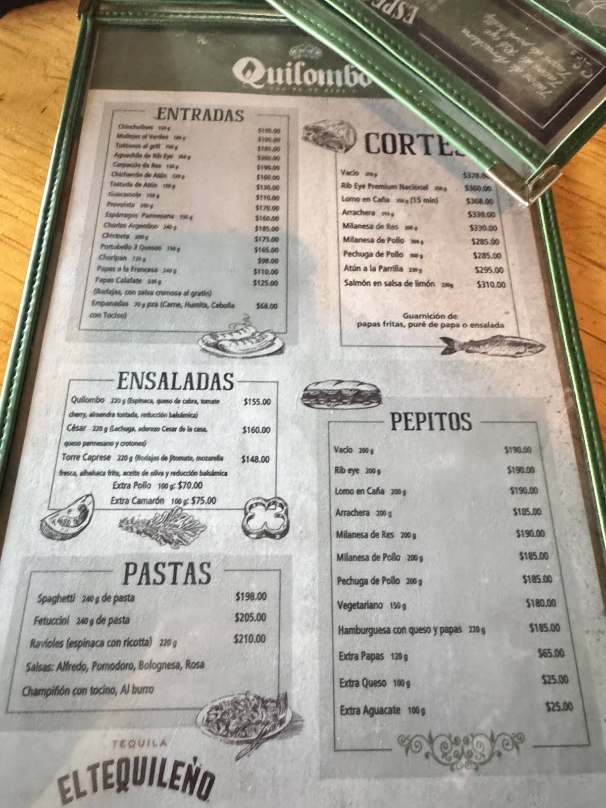 Carta del restaurante Quilombo, Zapopan, Av. Ludwig Van Beethoven 5144