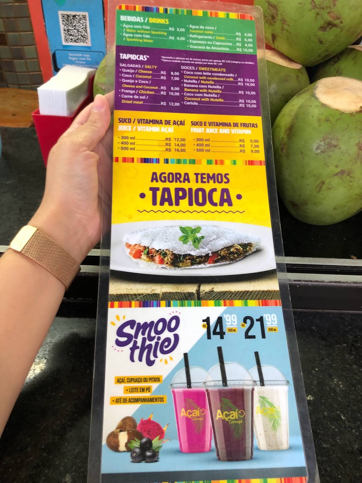 Menu em açai concept boa viagem Quiosque15, Recife