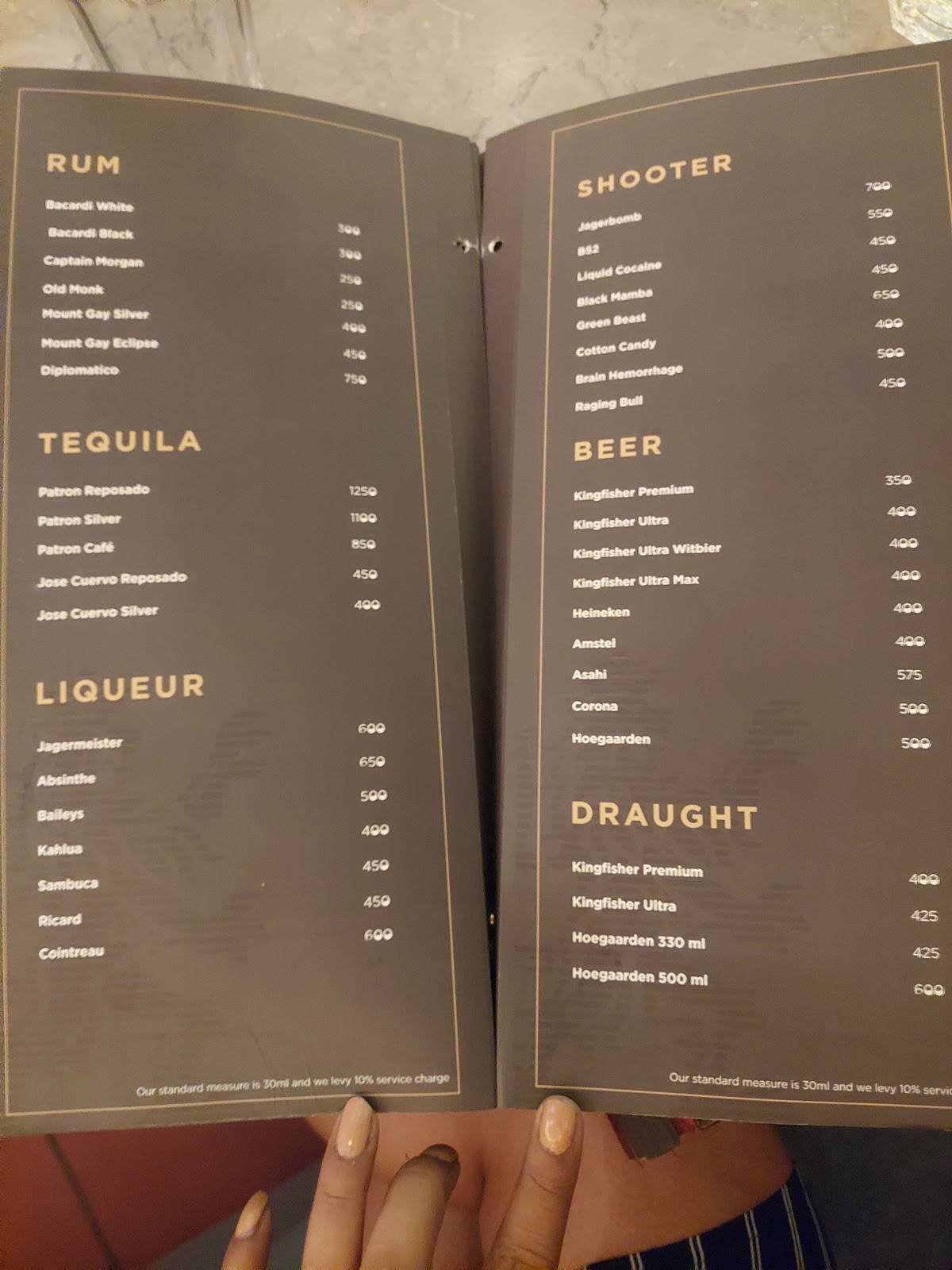 Menu at RCB Bar and Cafe, Bengaluru