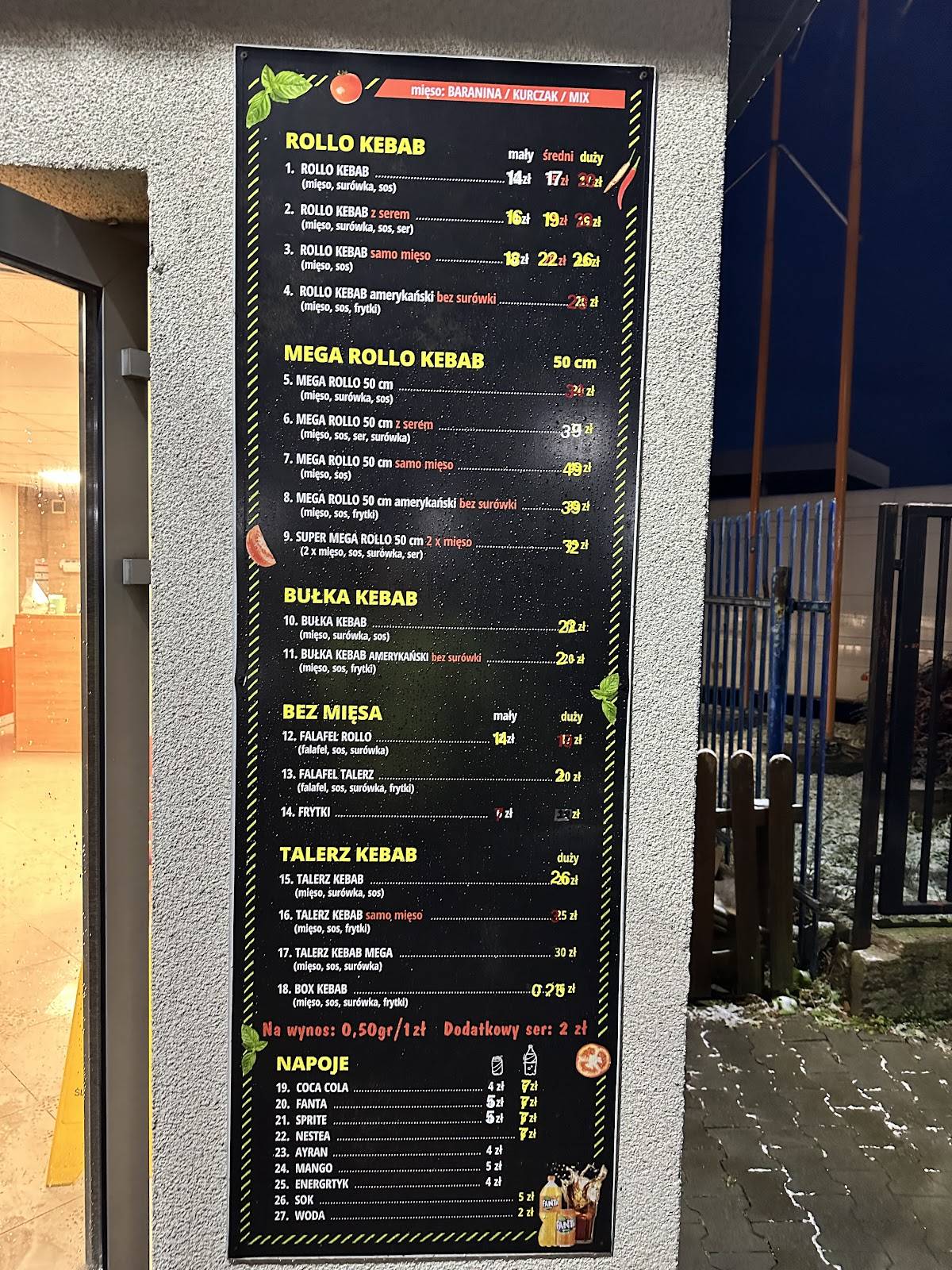 Menu at REAL KEBAB, Sandomierz
