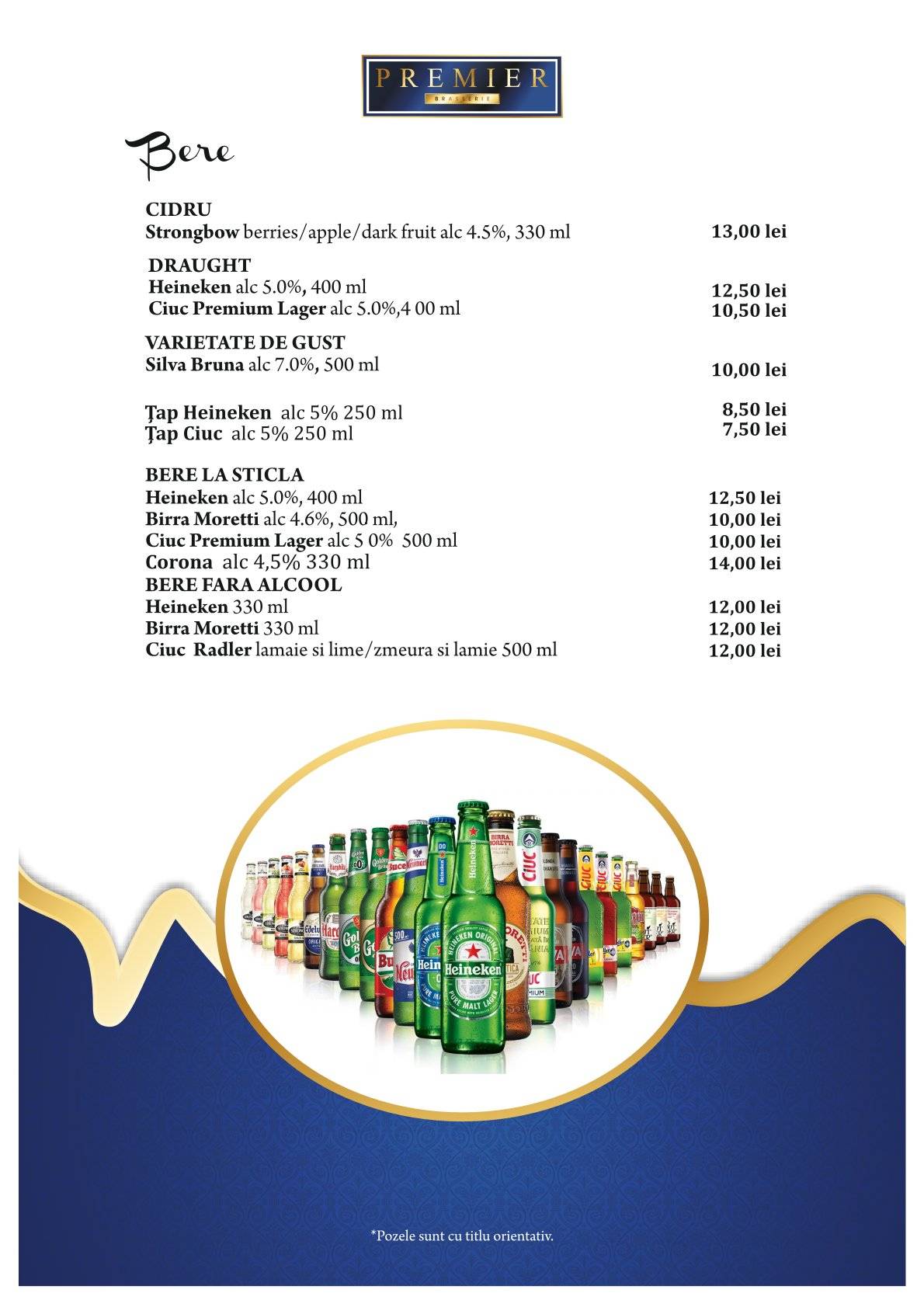 Carta de RESTAURANT PREMIER, Mediaș