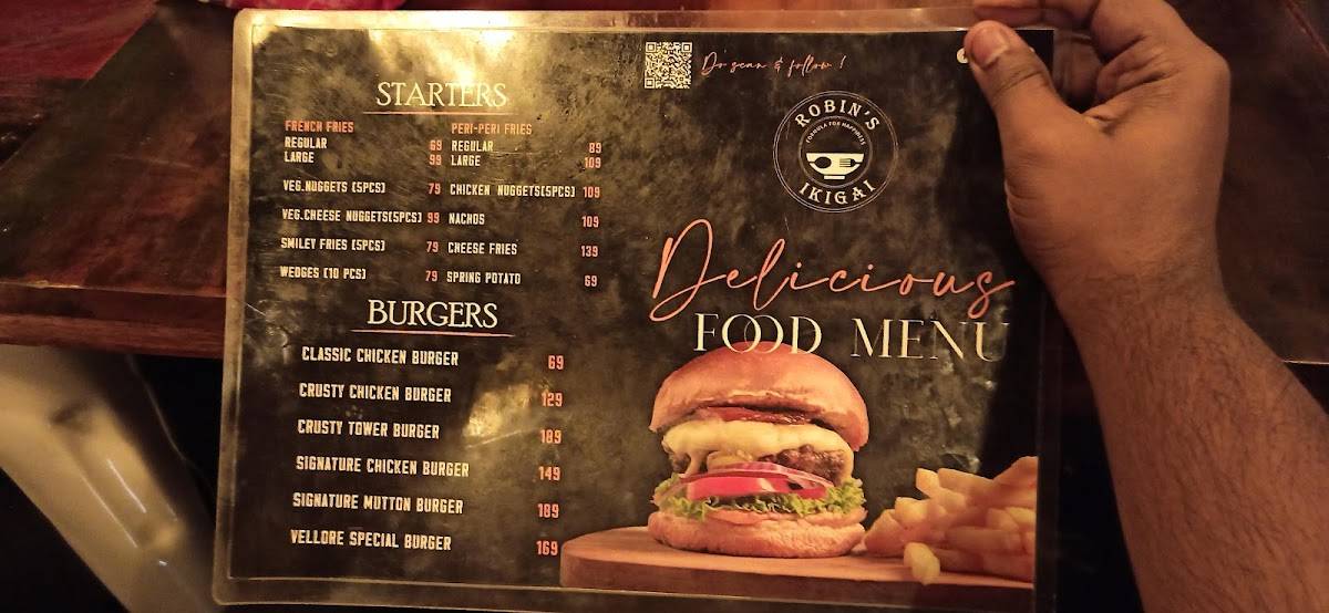 Menu at ROBIN’S IKIGAI, Vellore