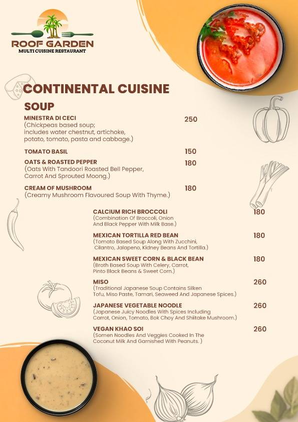 Menu at ROOF GARDEN RESTAURANT, Anand