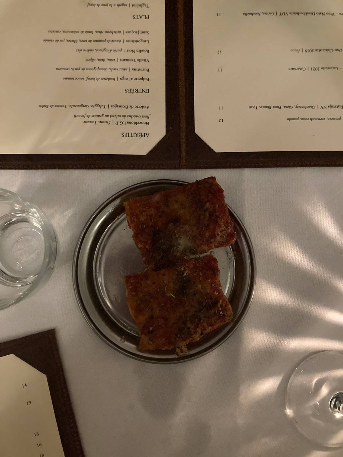 Menu at Racines restaurant, Paris, 8 Pass. des Panoramas