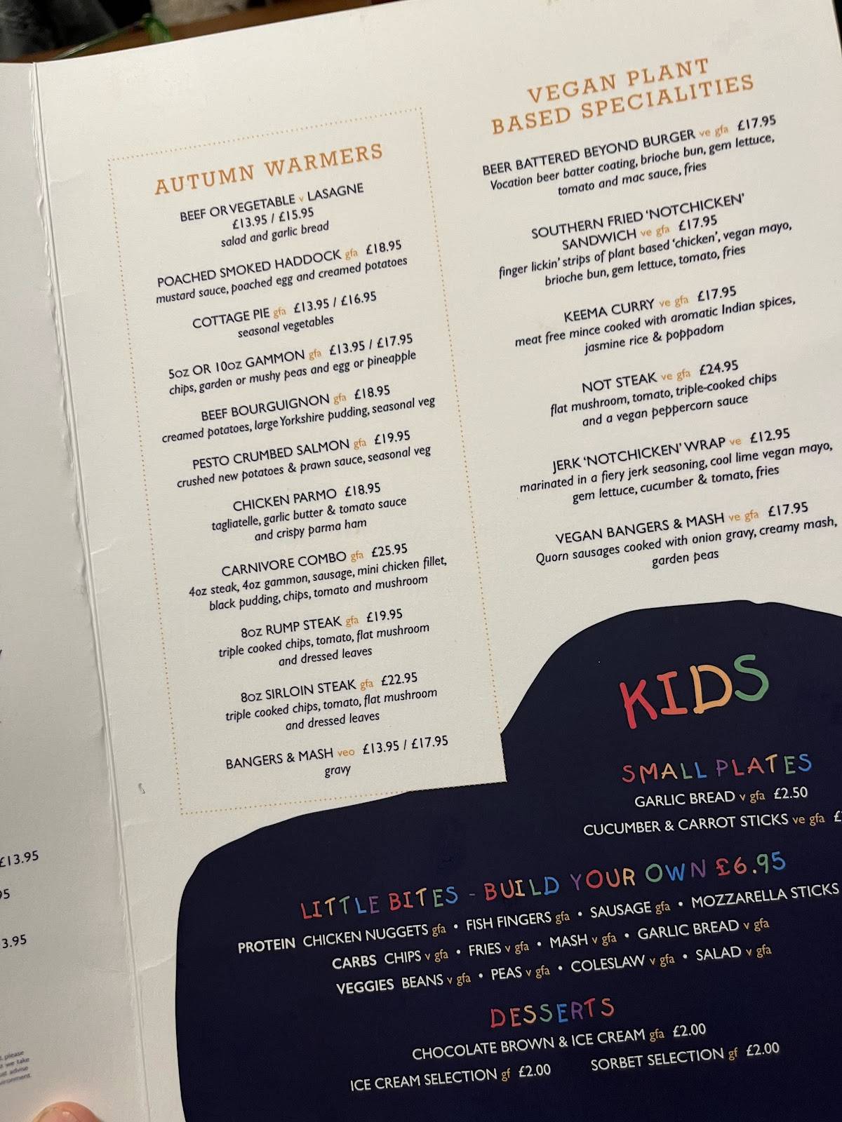 Menu at Raggalds pub & bar, Bradford, Brighouse and Denholme Rd