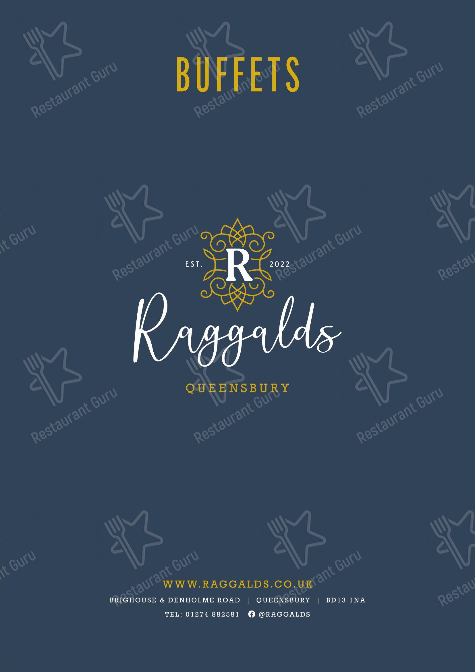 Menu at Raggalds pub & bar, Bradford, Brighouse and Denholme Rd