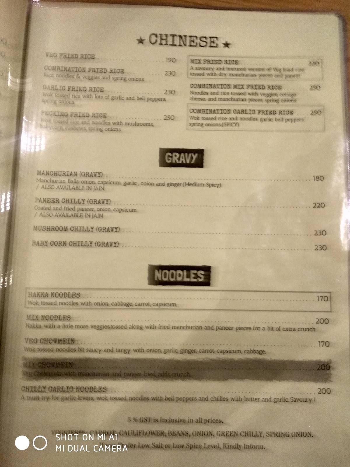 Menu at Cafe Junoon, Raipur, Golden Trade Center
