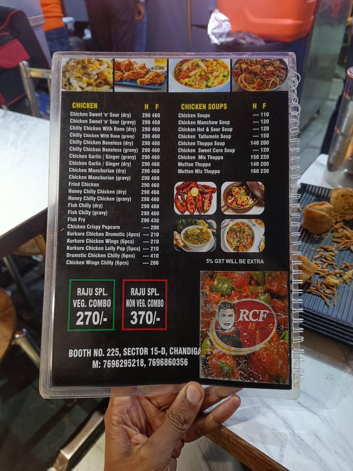 Menu at Raju Chinese Fast Food, Chandigarh, Booth 225