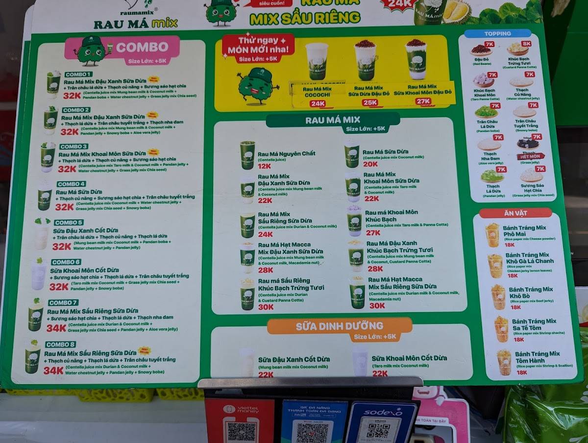 Menu at Rau Má Mix - Hai Bà Trưng, Ho Chi Minh City