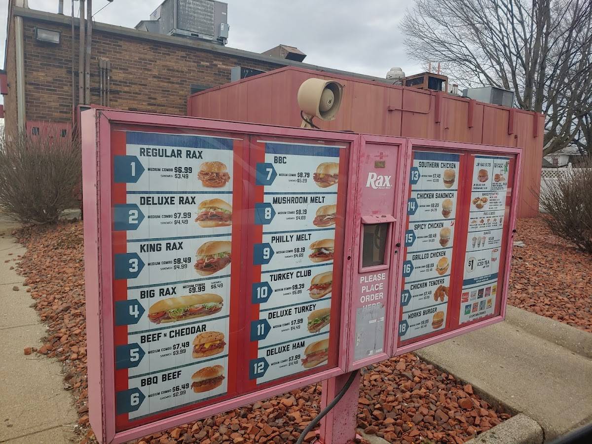 Menu at Rax restaurant, Lancaster, 800 E Main St