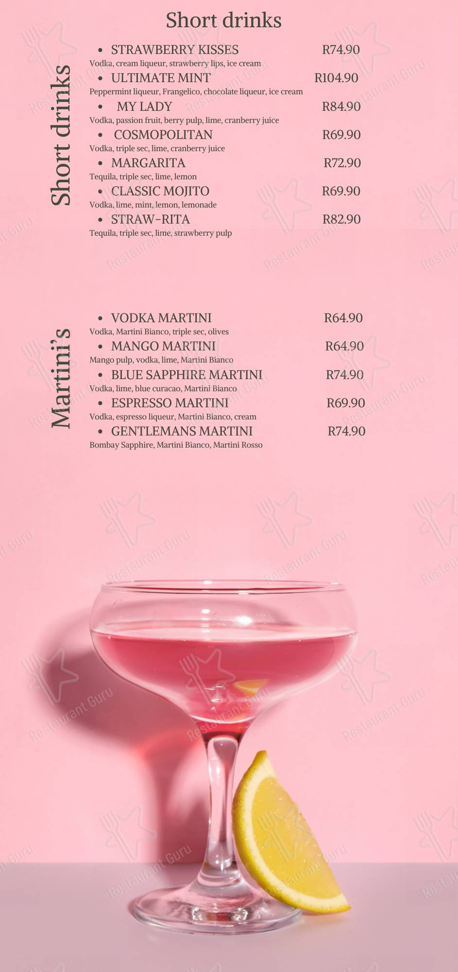 Menu at Re kaofela African cuisine restaurant, Klerksdorp