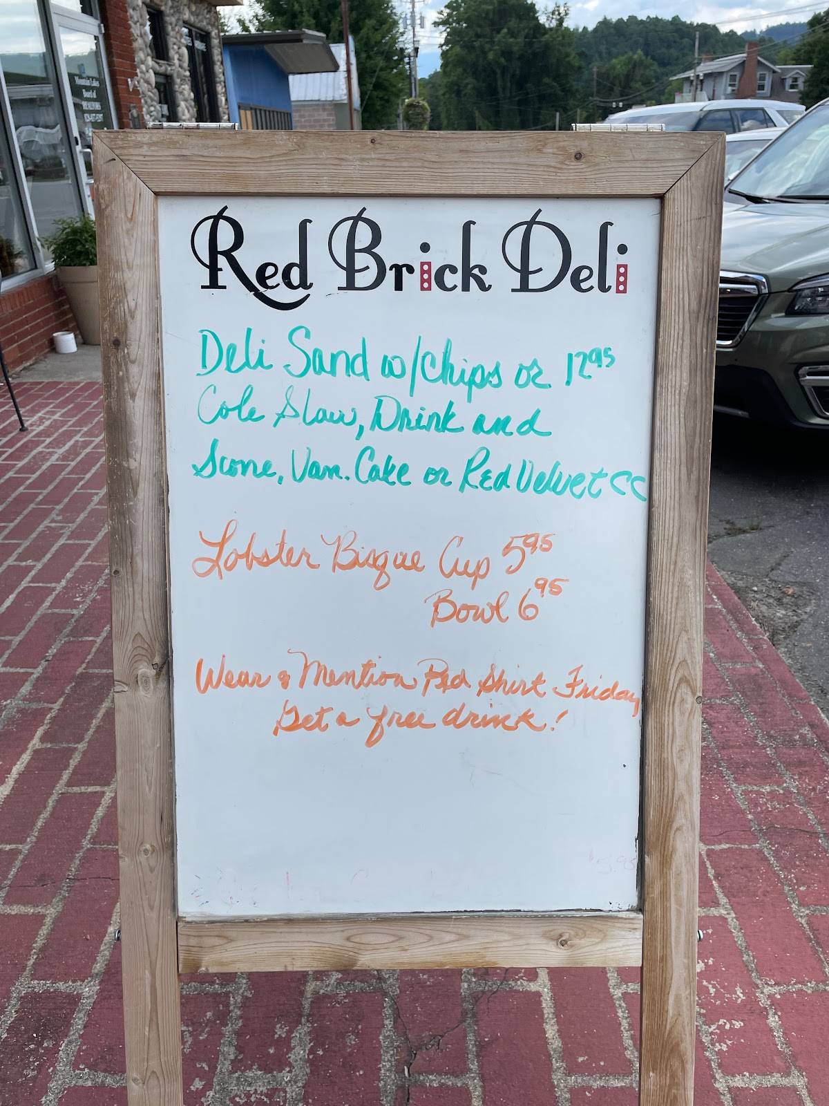 Menu at Red Brick Deli restaurant, Murphy