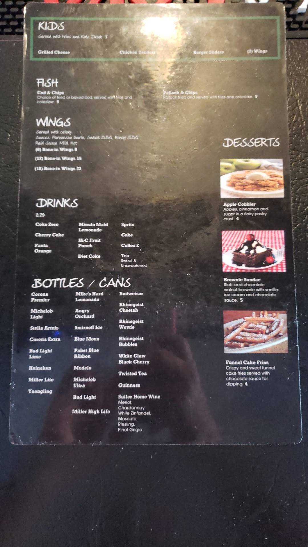 Menu at Reid's Sports Bar And Grill, Lebanon