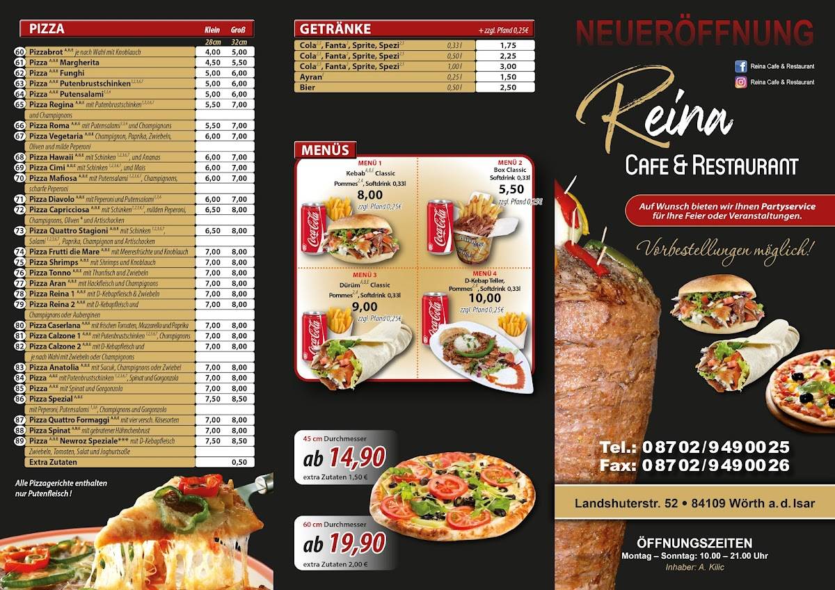 Menu at Reina Café & Restaurant, Weil am Rhein