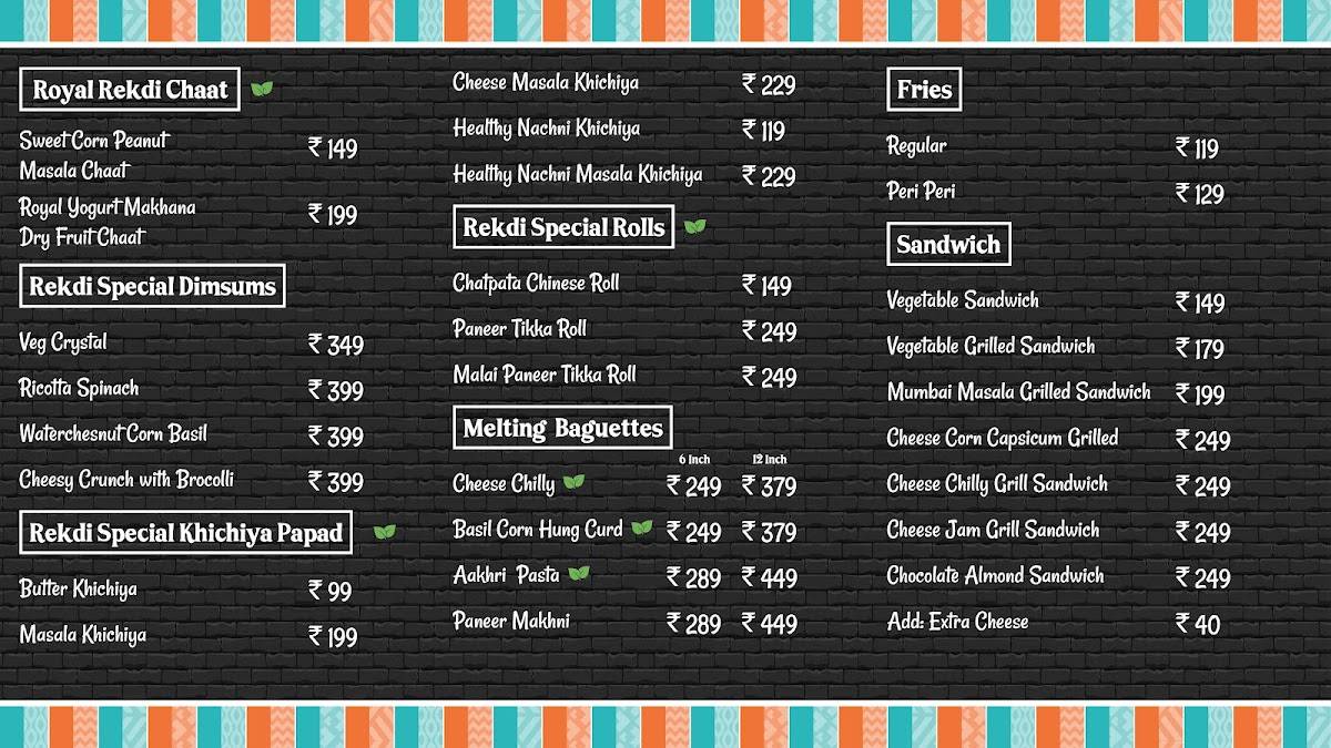 Menu at Rekdi Club - Hiranandani Estate, Patlipada, Thane