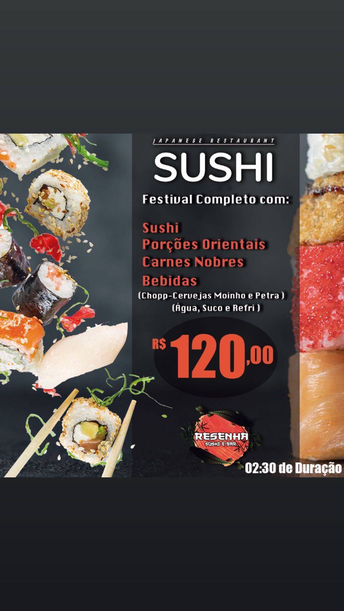 Menu em Sushi Bar Resenha (Sob Nova Direção), São Carlos
