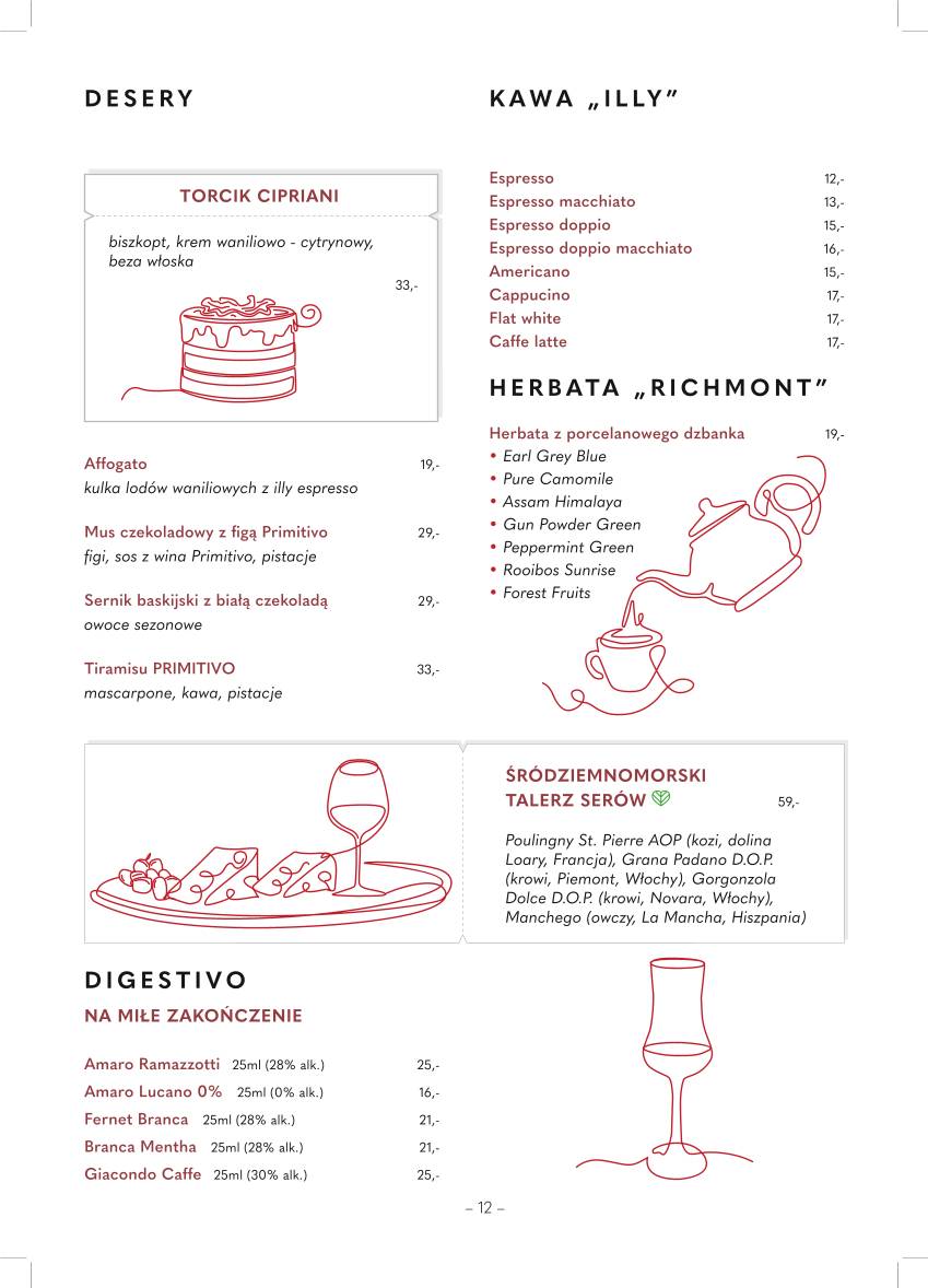 Menu at Restauracja Primitivo Kuchnia i Wino - kuchnia śródziemnomorska ...