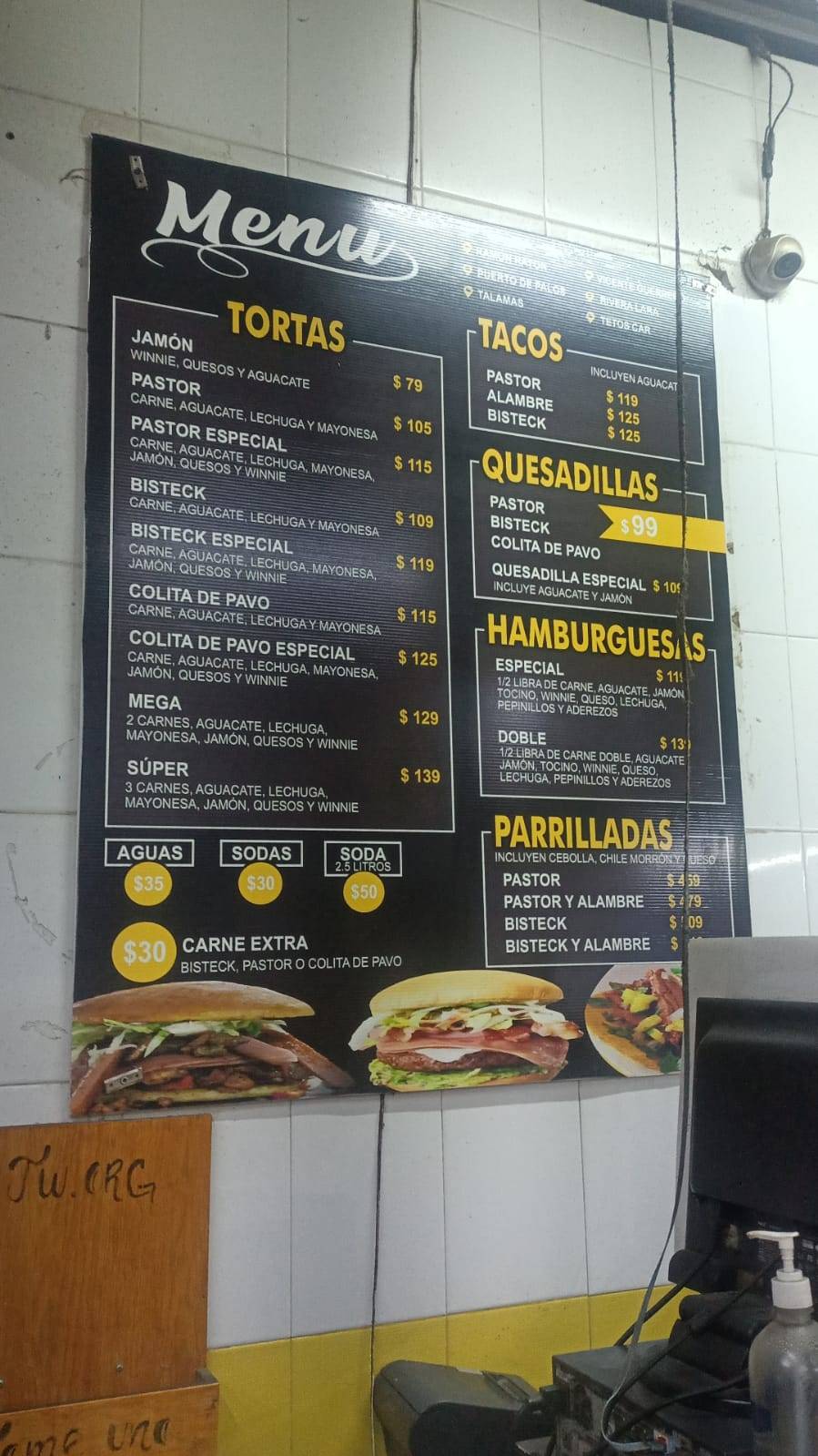 Carta del restaurante Aca Las Tortas Ramon Rayon, Ciudad Juarez, Calle ...