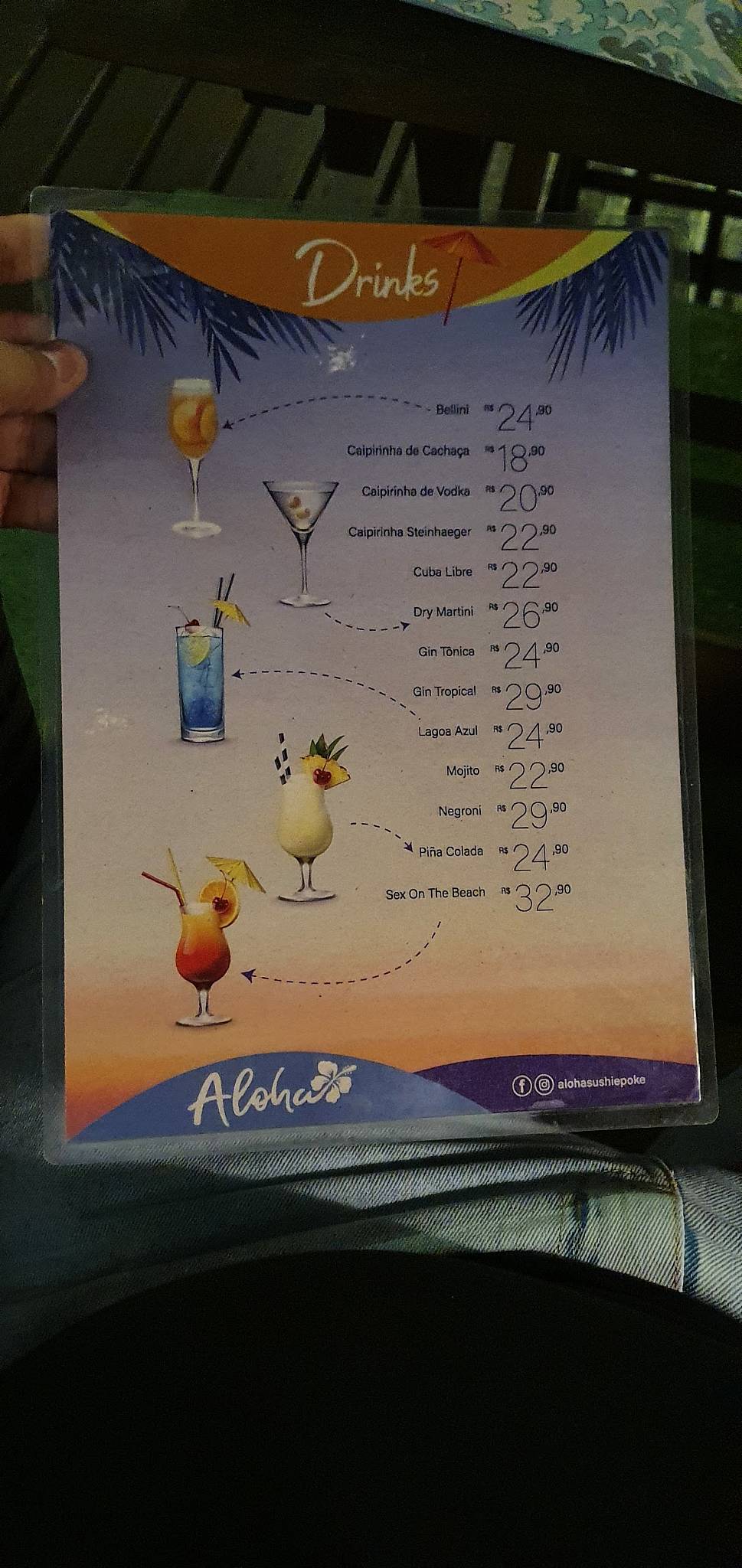 Menu at Aloha Sushi & Poke restaurant, Joinville