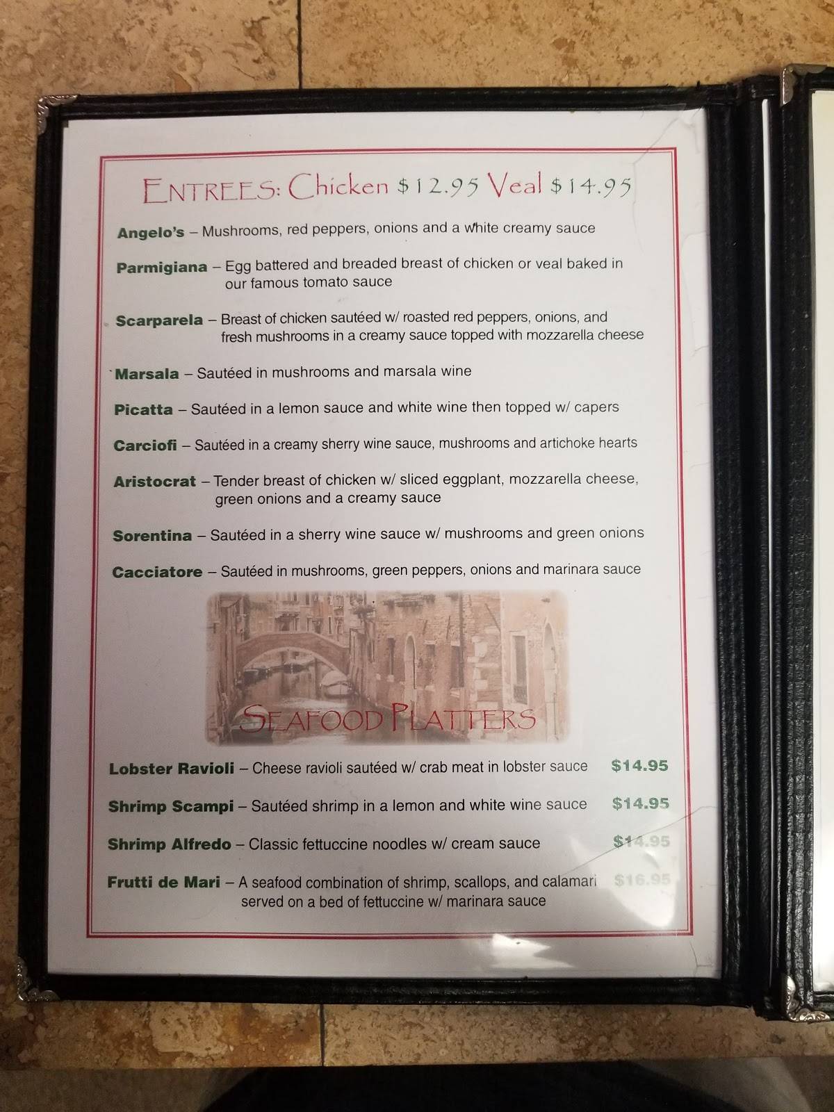 Menu at Angelo's Italian Restaurant, Winnsboro, 821 S Main St