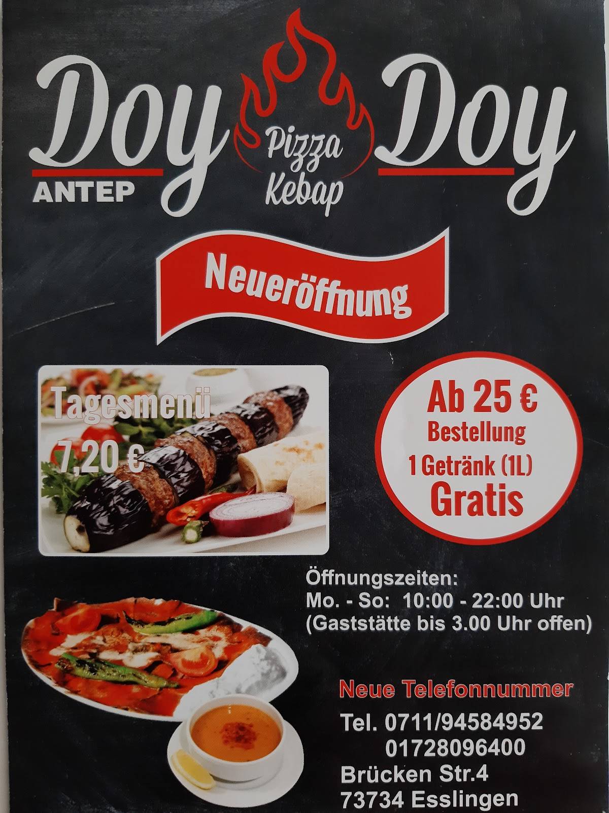 Speisekarte von Antep Pizza Kebap Doy Doy, Esslingen am Neckar