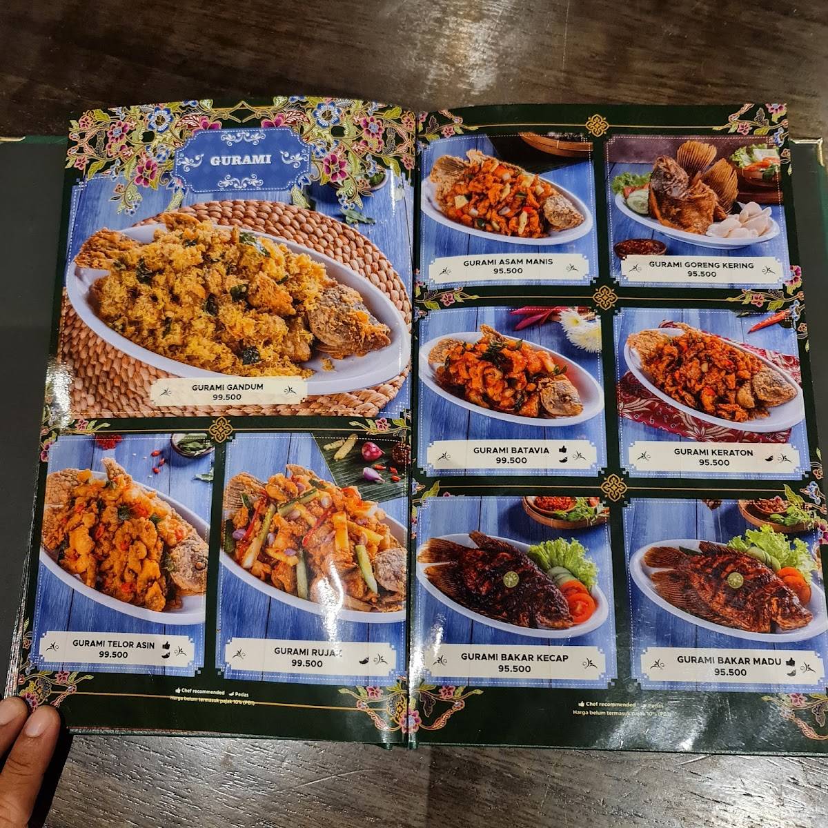 Menu at Aroem Restaurant & Ballroom, Semarang