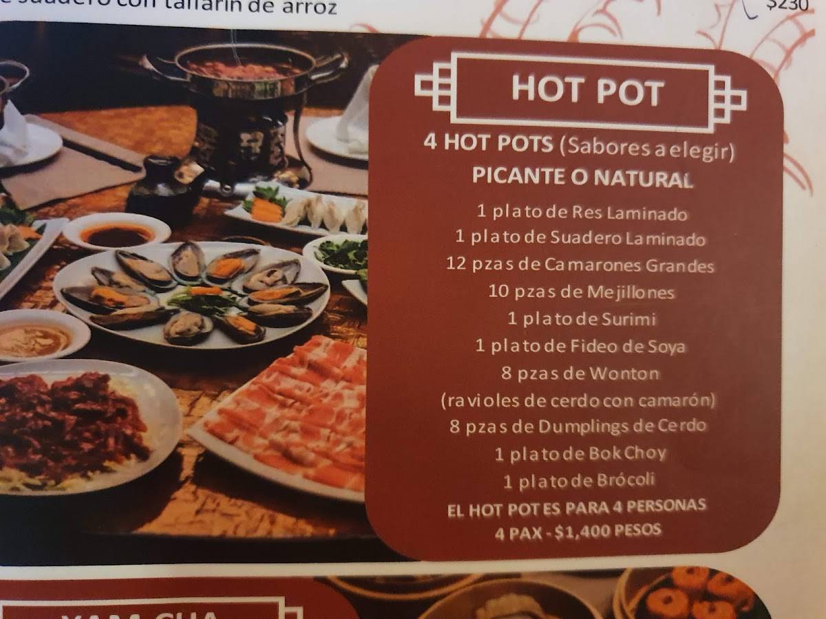 Carta del restaurante Asian Bay, Ciudad del México