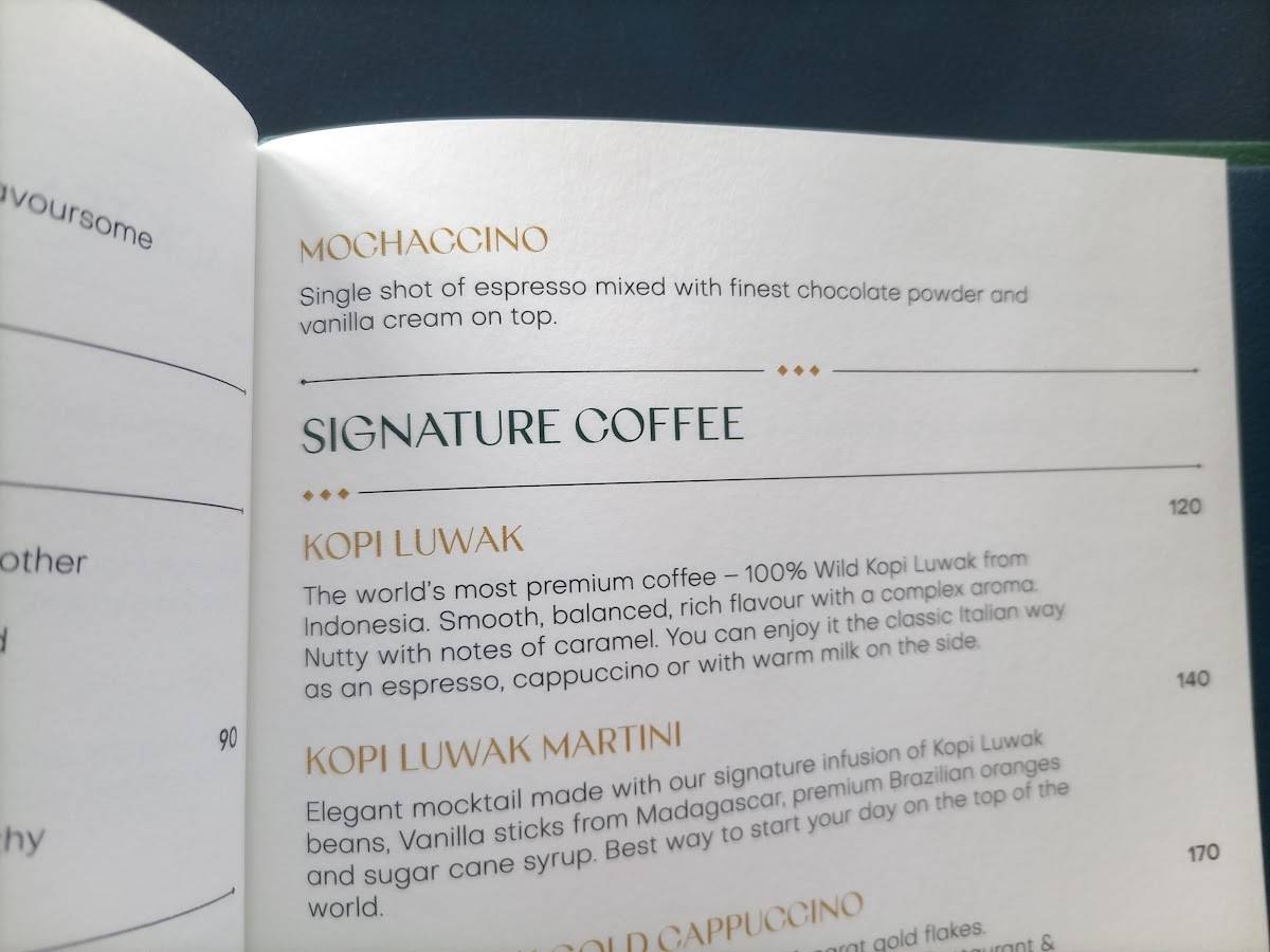 Menu at Atmosphere Burj Khalifa restaurant, Dubai, 57XF+J8R Burj ...