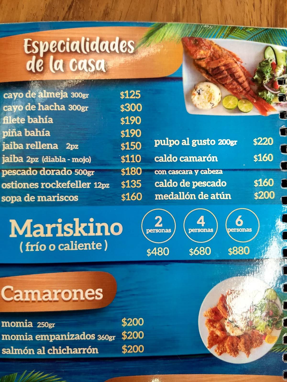 Menu at Restaurant Bar Bahia Kino, Guadalajara