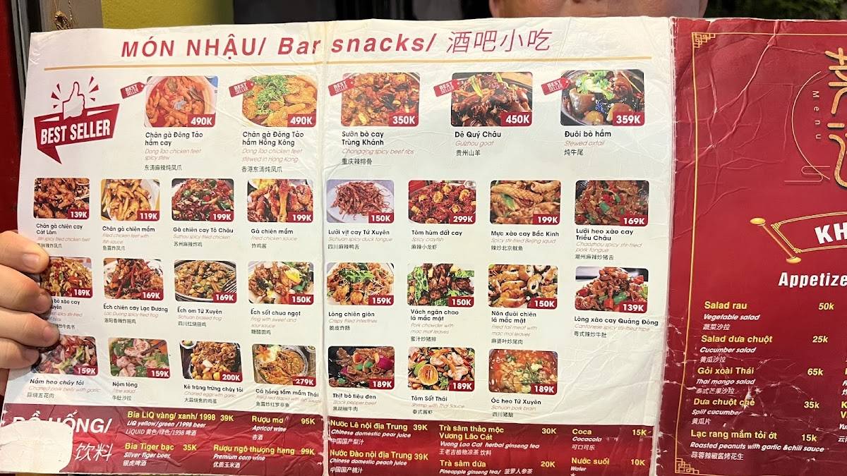 Menu at Bếp Đôn Quán - Lẩu Khô Trung Hoa restaurant, Hanoi
