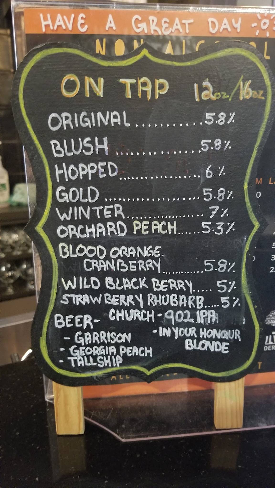 Menu at Bulwark Cider House restaurant, Halifax