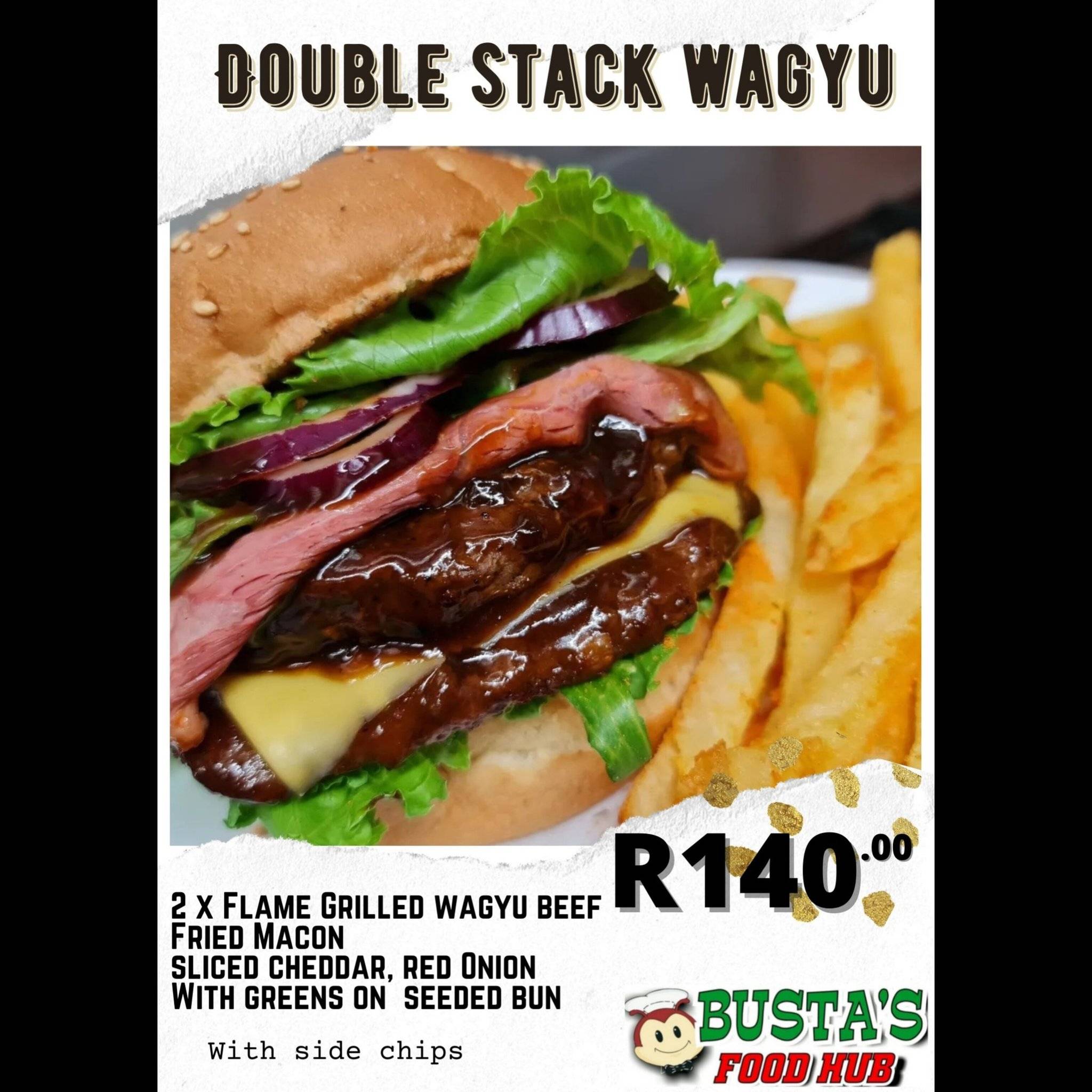 Menu at Busta's Food Hub restaurant, Paarl
