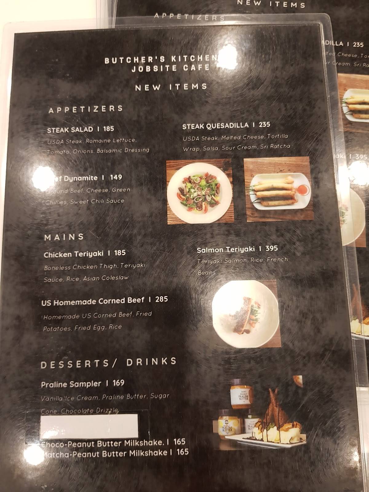 Menu at Butcher's Kitchen restaurant, Quezon City