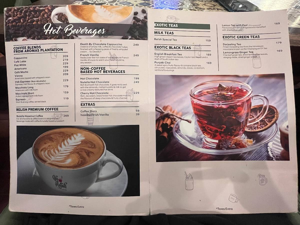 Menu at Cafe Relish, Vasai