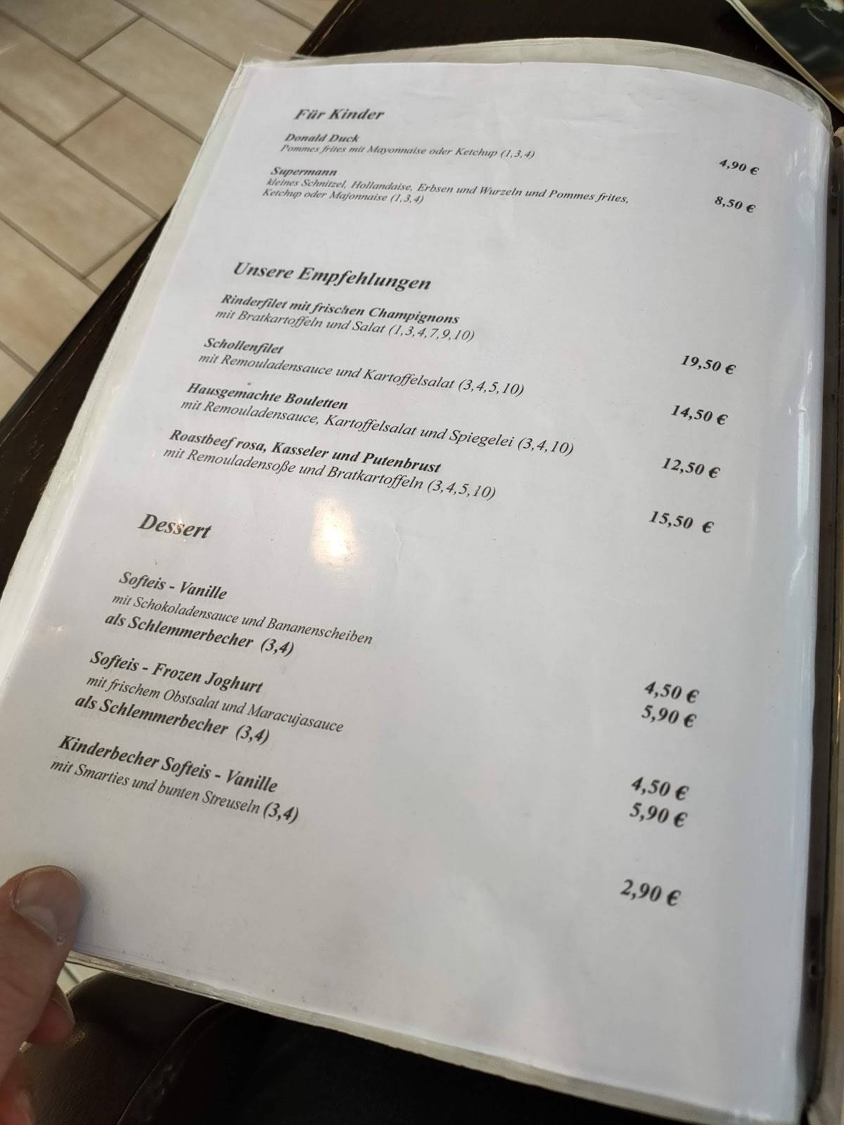 Speisekarte von Café & Restaurant Am Boxberg - Klaus Göttsche, Aukrug ...