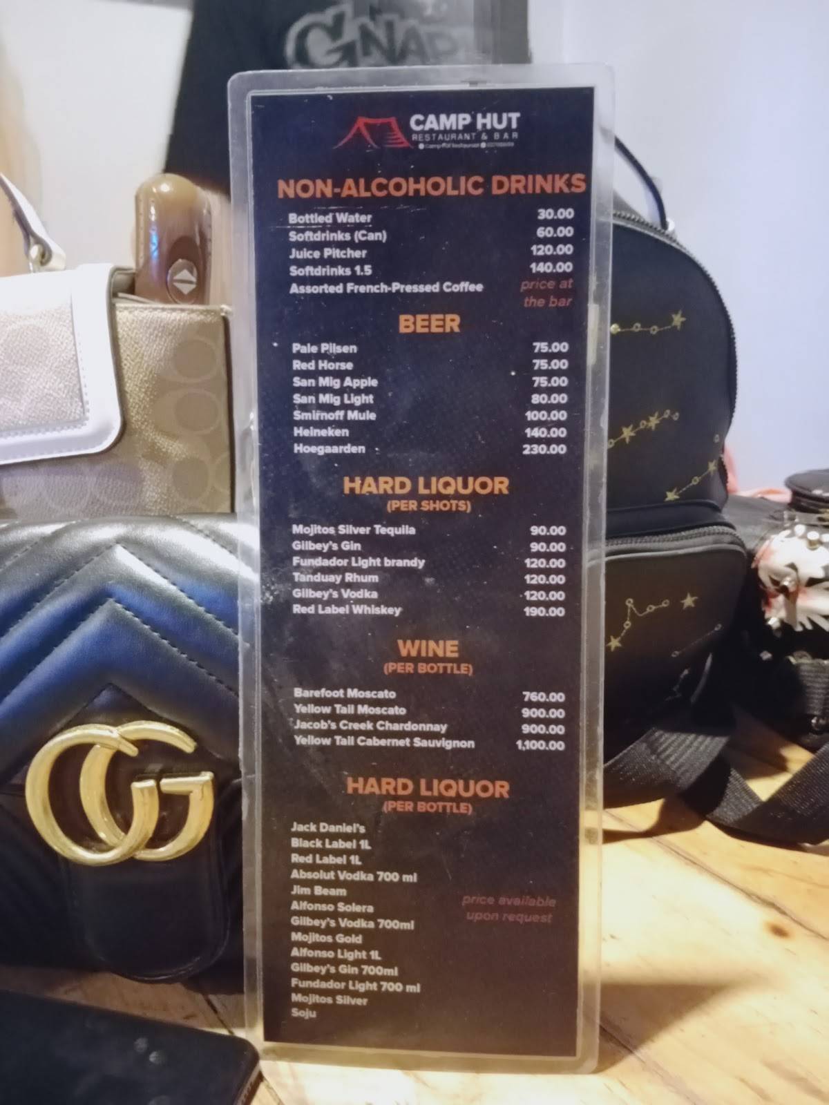 Menu at Camp Hut Restaurant, Taguig