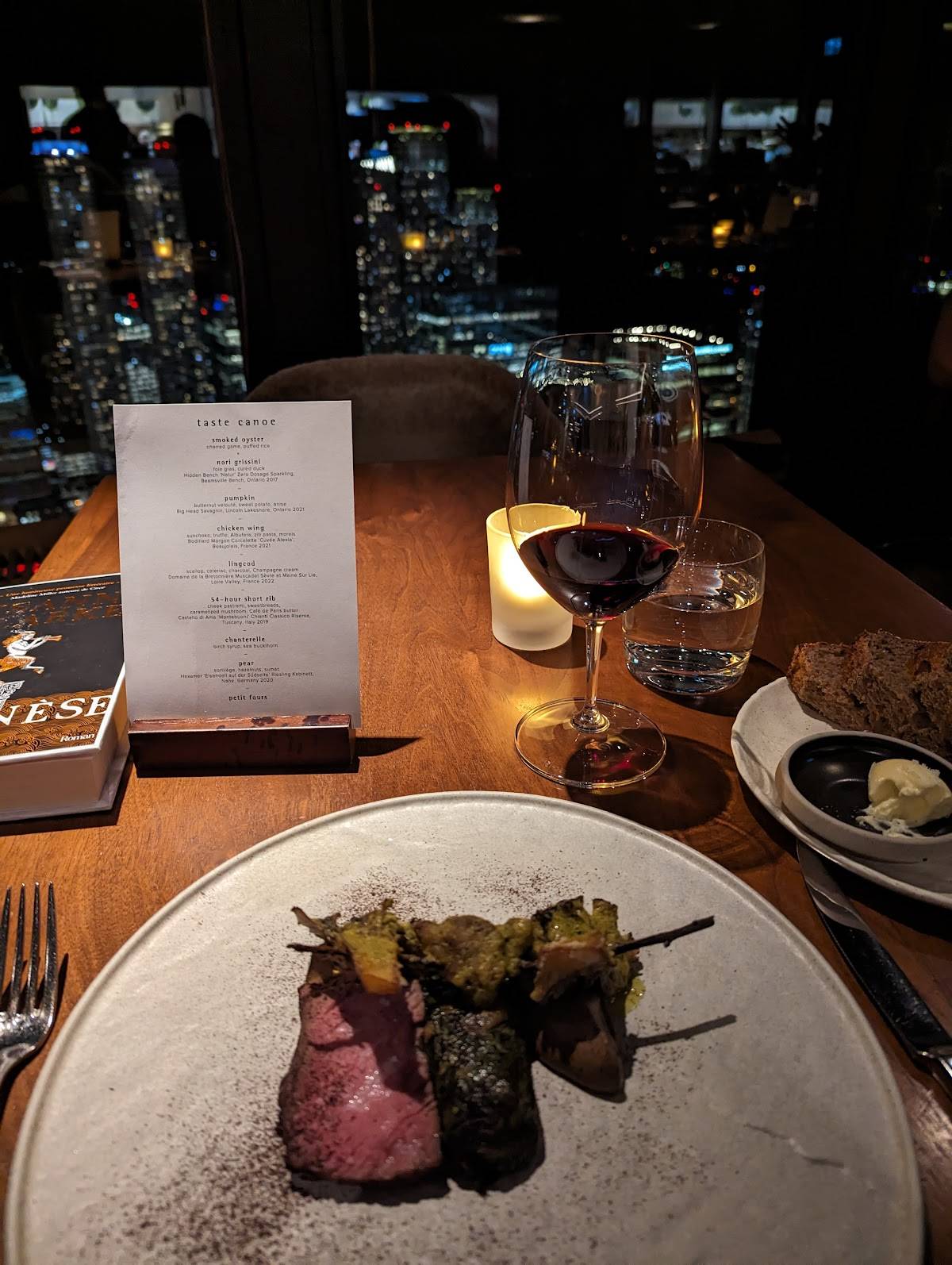 Menu at Canoe restaurant, Toronto, 66 Wellington St W 54th floor