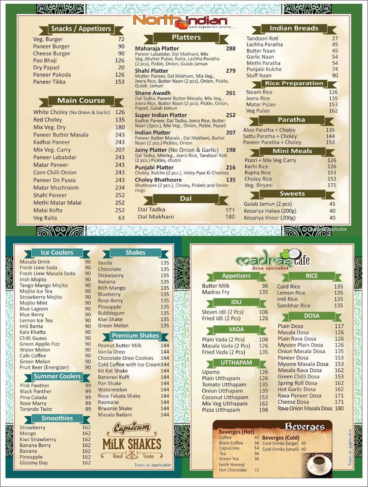 Menu at Capsicum Food Court Best Restaurant in Varanasi Best Family ...