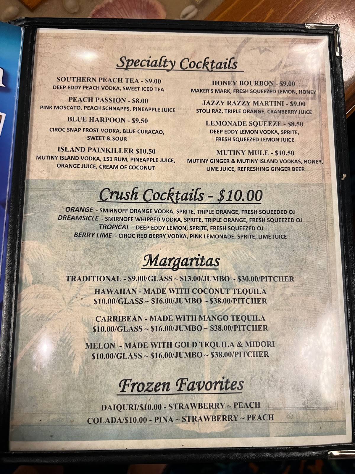 Menu at Captain George's Seafood Restaurant, Myrtle Beach