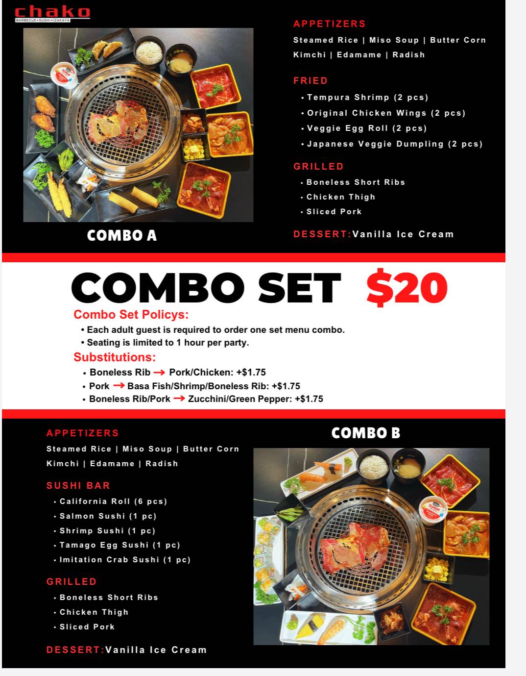 Menu at Chako Barbecue & Izakaya, Richmond Hill, 163 York Blvd