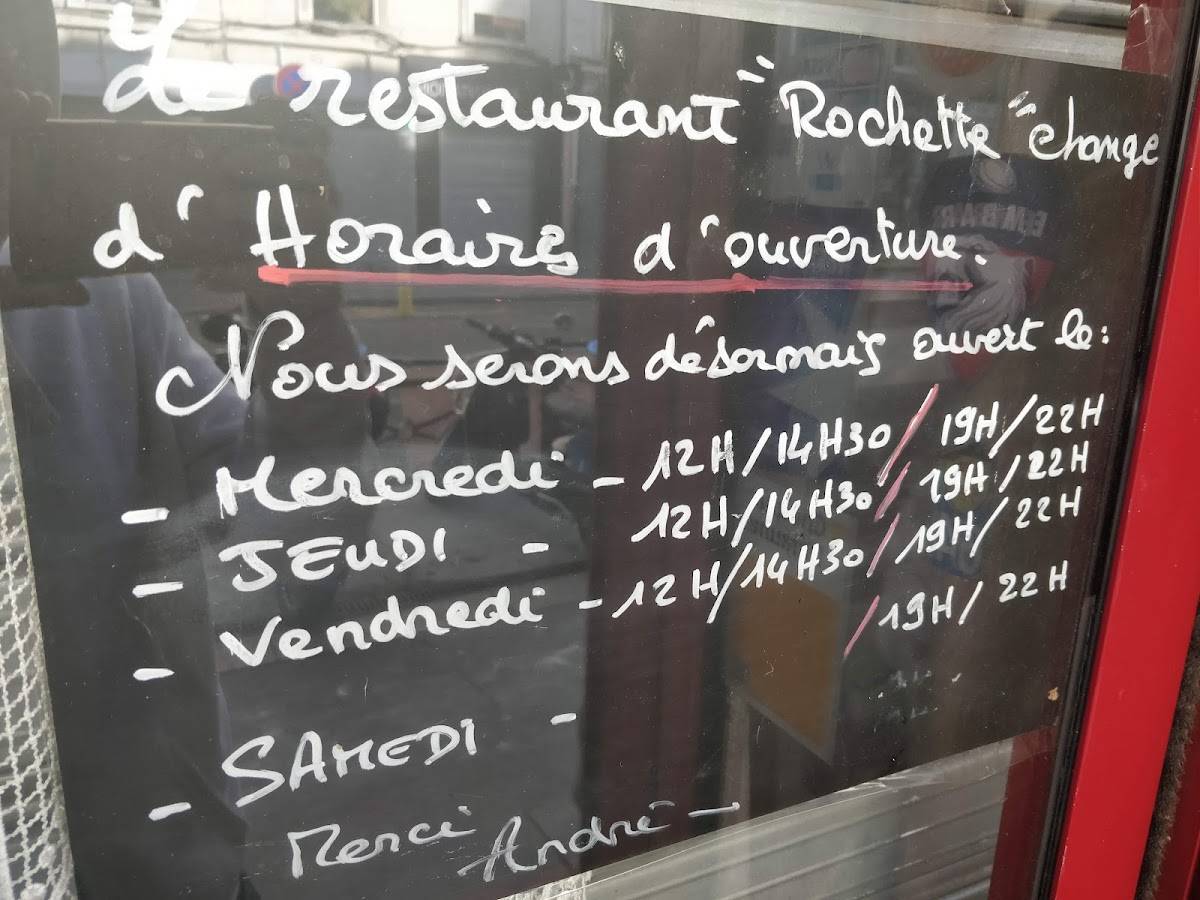 Menu au Chez Rochette restaurant, Saint-Denis