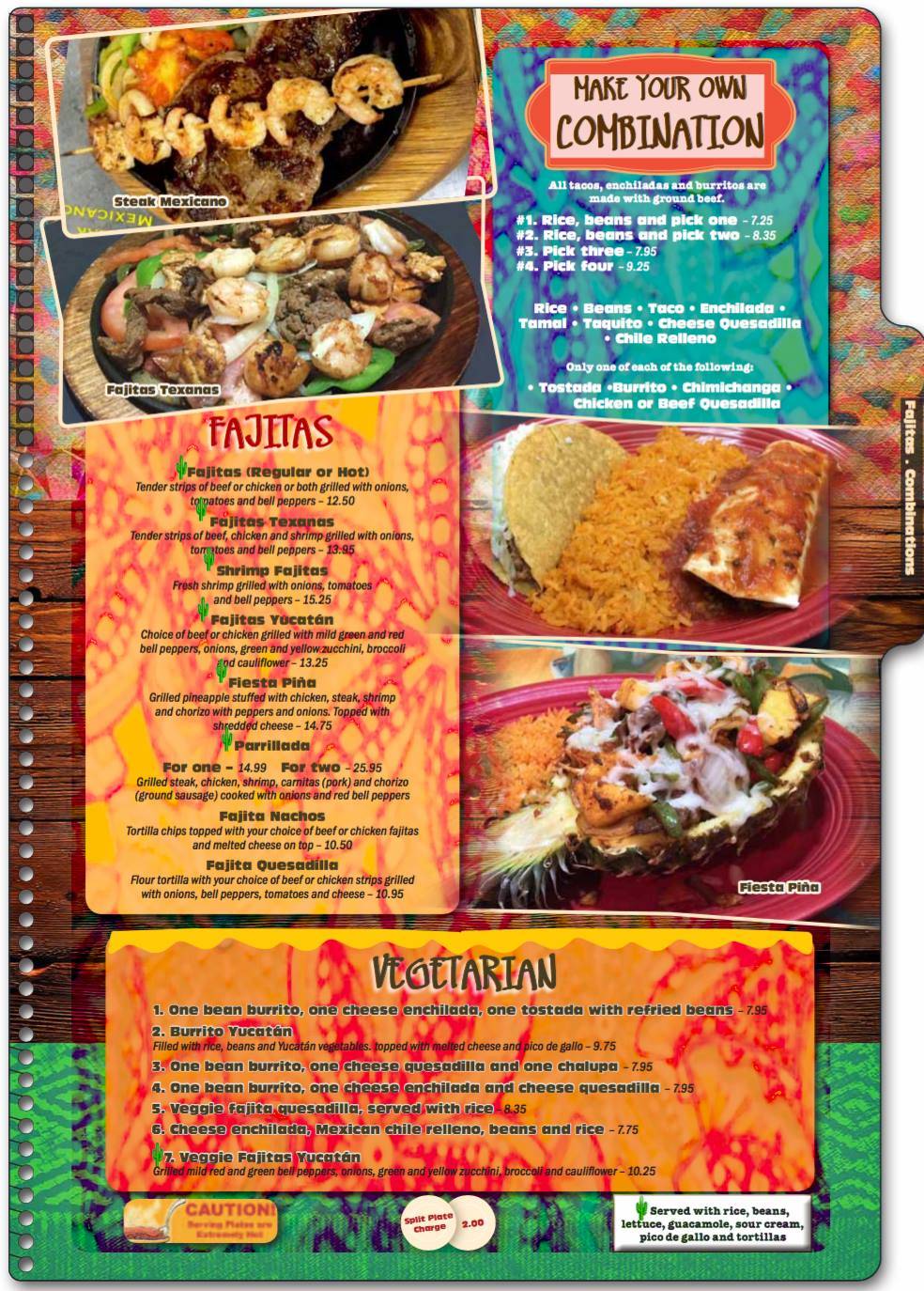 Menu at Chico Fiesta restaurant, Weirton